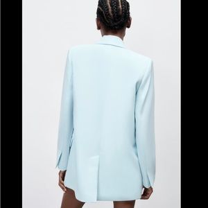 Zara | Jackets & Coats | Zara Sky Blue Flowy Blazer | Poshmark